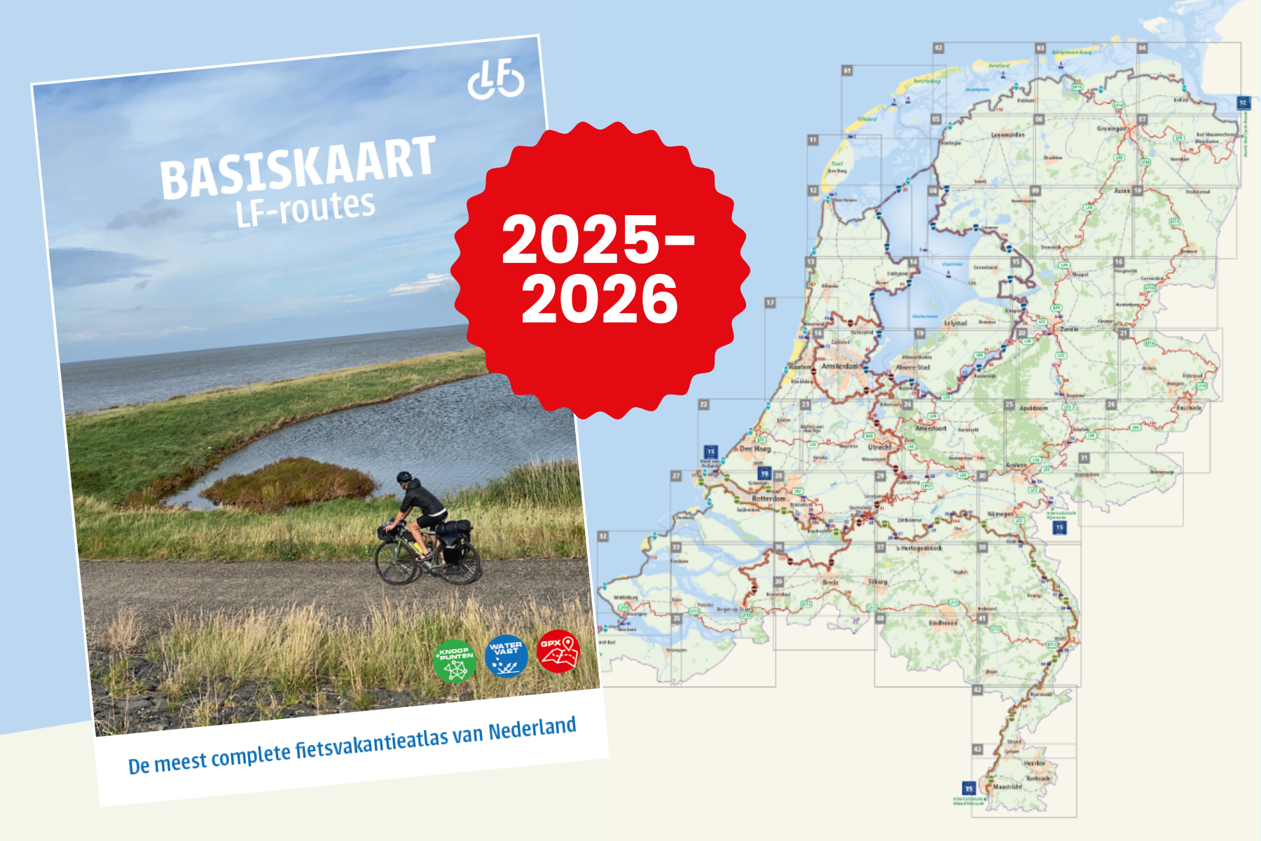 Vernieuwde Basiskaart LF-routes nu verkrijgbaar - Nederland Fietsland